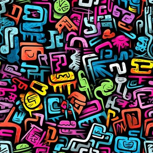 Seamless Patterns Graffiti Chalk Designs Colorful Graffiti Digital ...