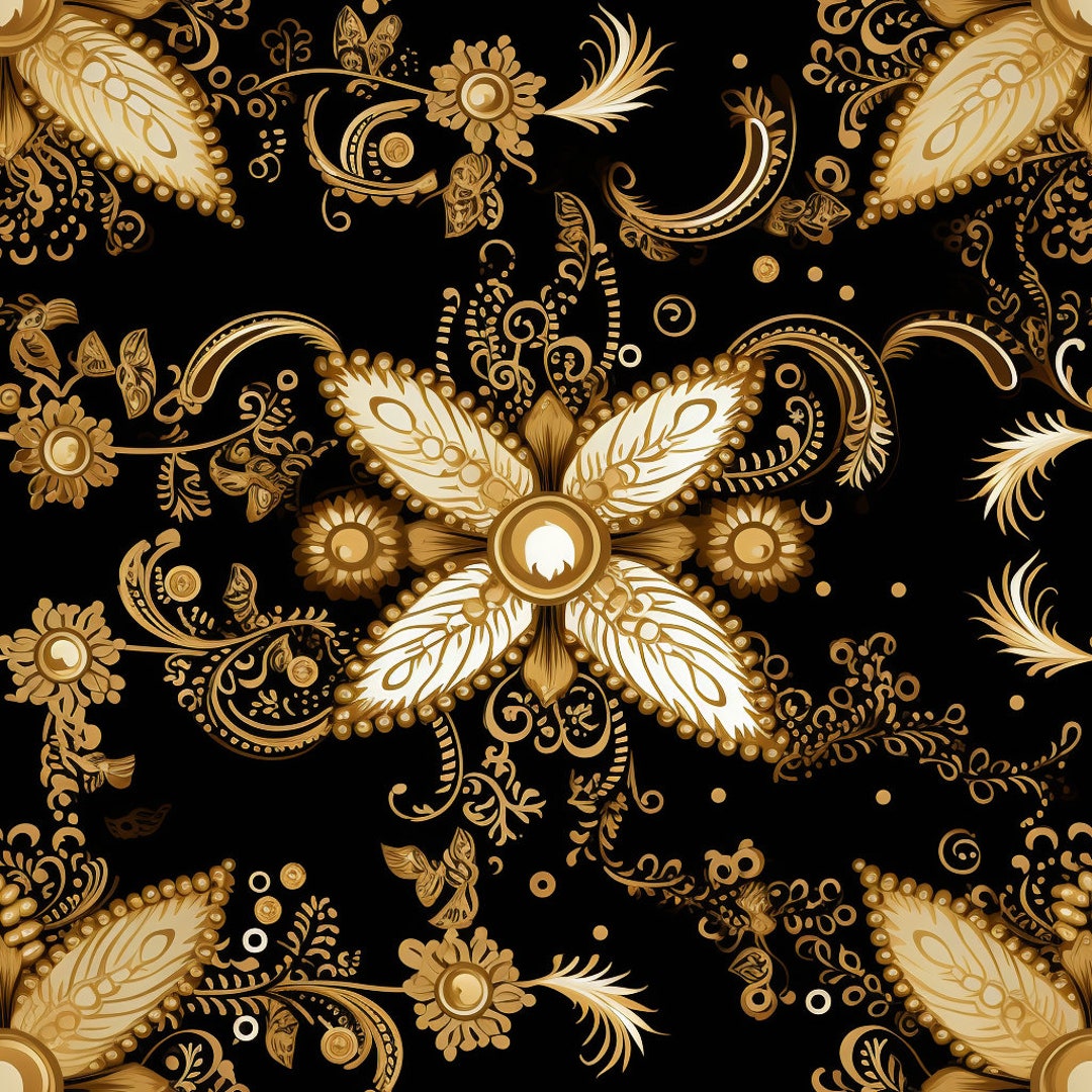 PNG Seamless Patterns Gold Bandana Vibrant Digital Paper 4 Designs ...