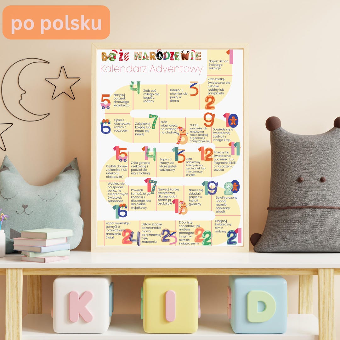Advent Calendar for Kids Polish Language High-resolution Digital ...