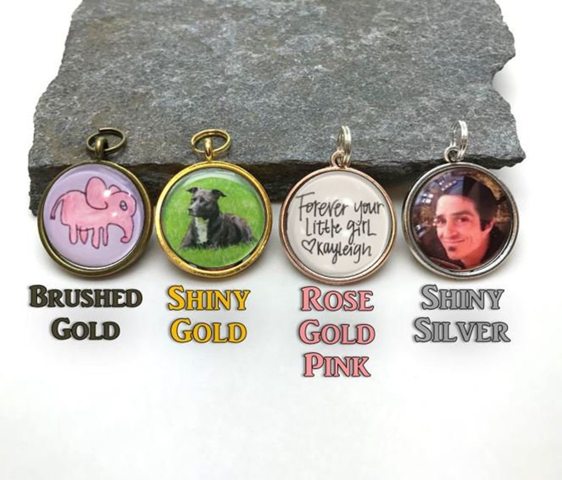 Small Round Photo Charm Small Charm Bracelet Charm | Etsy