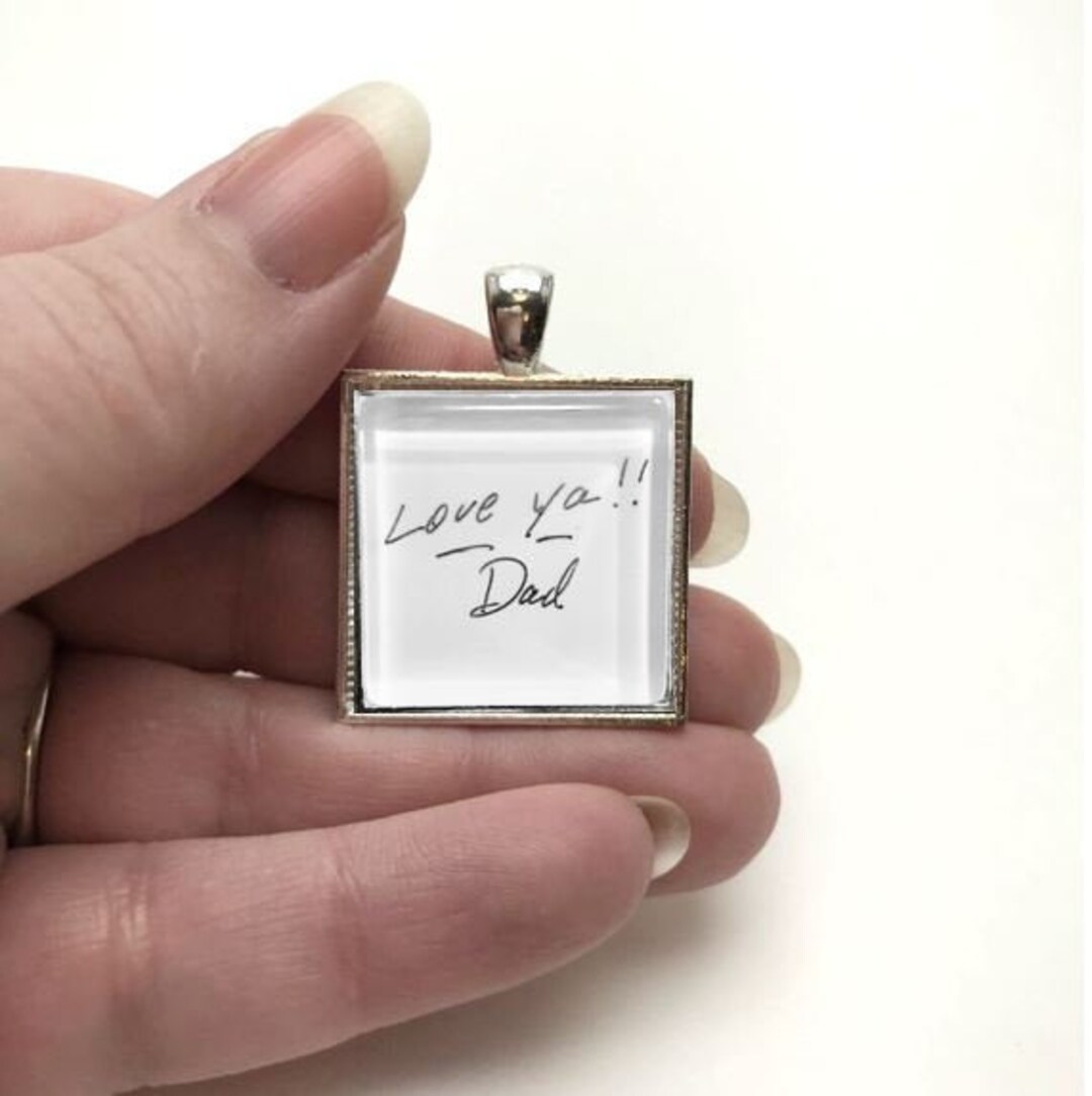 Large Handwritten Charm, Square Custom Photo Wedding Bouquet Charm ...
