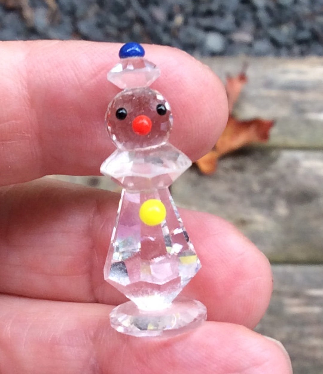 Vintage Miniature Crystal Glass Clown Figurine Vintage - Etsy