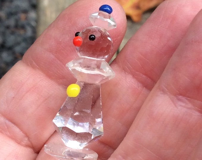 Vintage Miniature Crystal Glass Clown Figurine Mini Swarovski Crystal ...