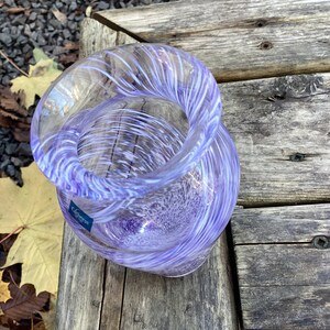 Vintage Glass Bud Vase Mauve Purple Swirl Patterned Caithness Crystal ...