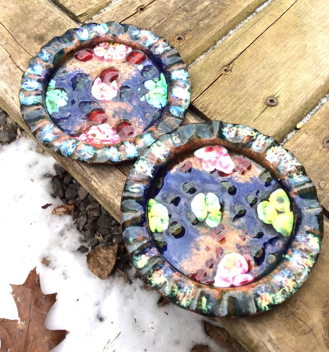 Vintage Colorful Ornate Tip Tray Cloisonné Style Enamel on Copper ...