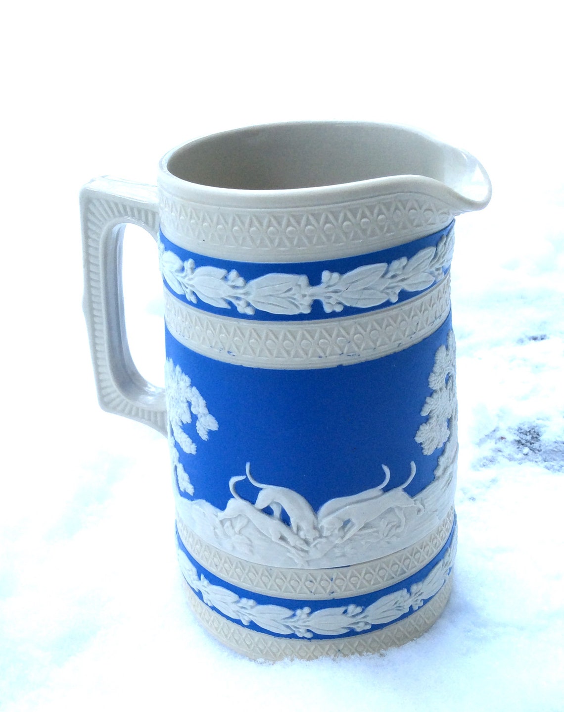 Vintage Spode Royal Blue Jasperware Pitcher ON SALE Vintage - Etsy