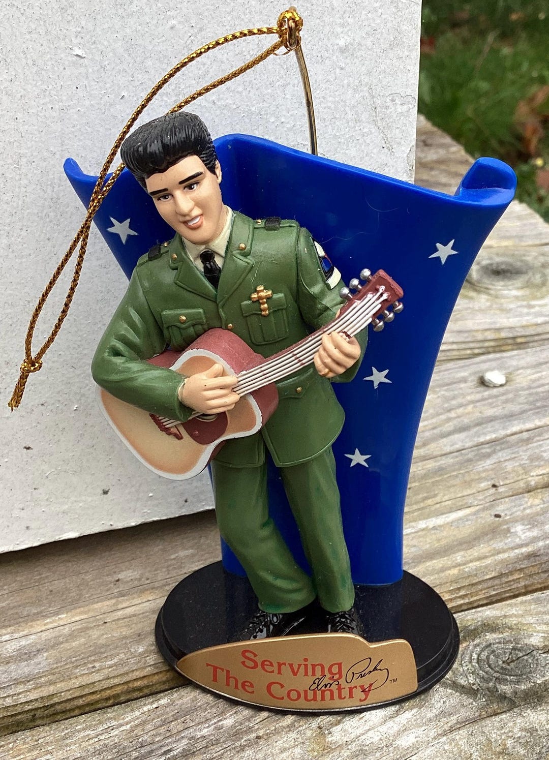 Vintage Elvis Presley Hanging Ornaments Blue Christmas Tree Decorations ...
