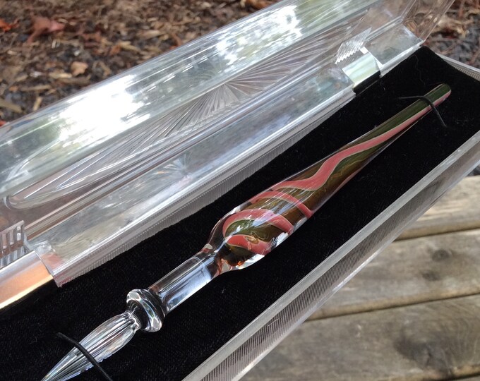 Vintage French Blown Glass Writing Dipping Ink Well Calligraphy Pen ...