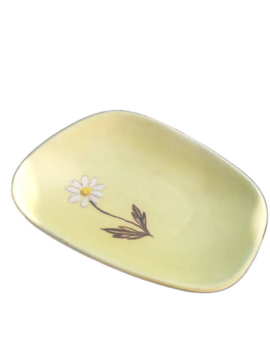 Vintage Pastel Yellow White Daisy Pottery Trinket Ring Dish, Easter ...