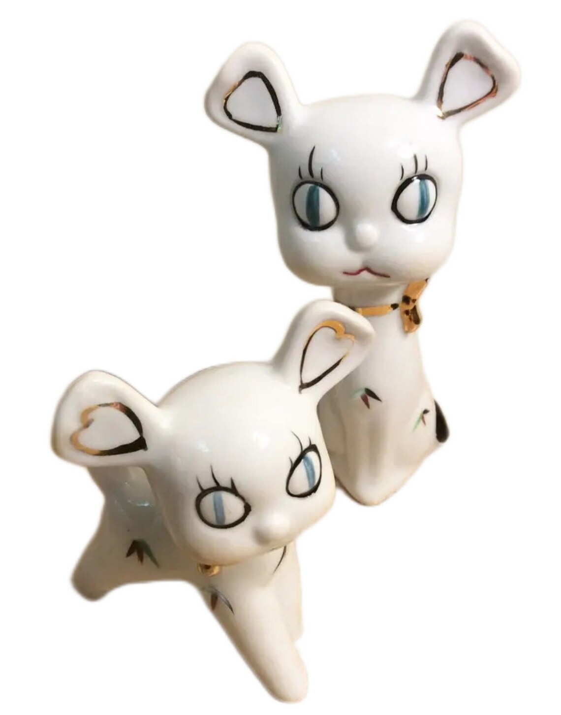 Vintage Weird Cats Figurines MCM Weird Big Eyed Rio Hondo Style White ...