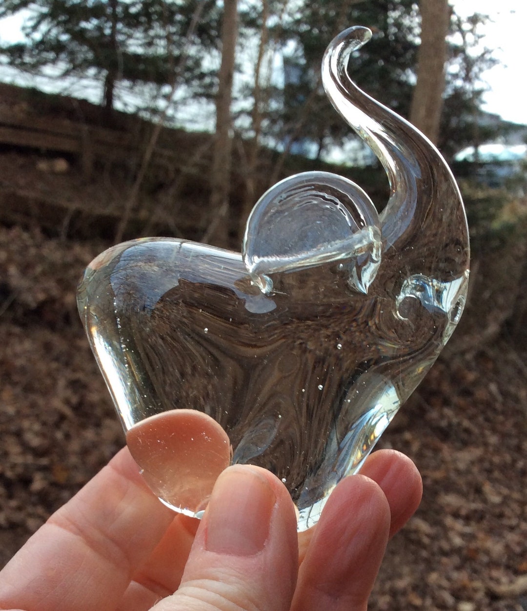 Vintage Elephant Figurine, Vintage Blown Art Glass Paperweight Elephant ...