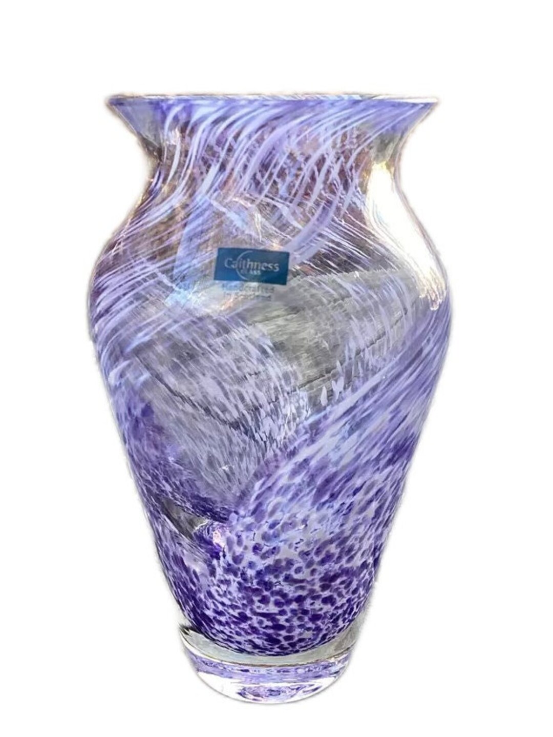 Vintage Glass Bud Vase Mauve Purple Swirl Patterned Caithness Crystal ...