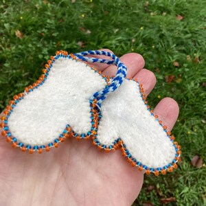 Vintage Indigenous Beaded Suede Fur Mittens First Nations Inuit ...