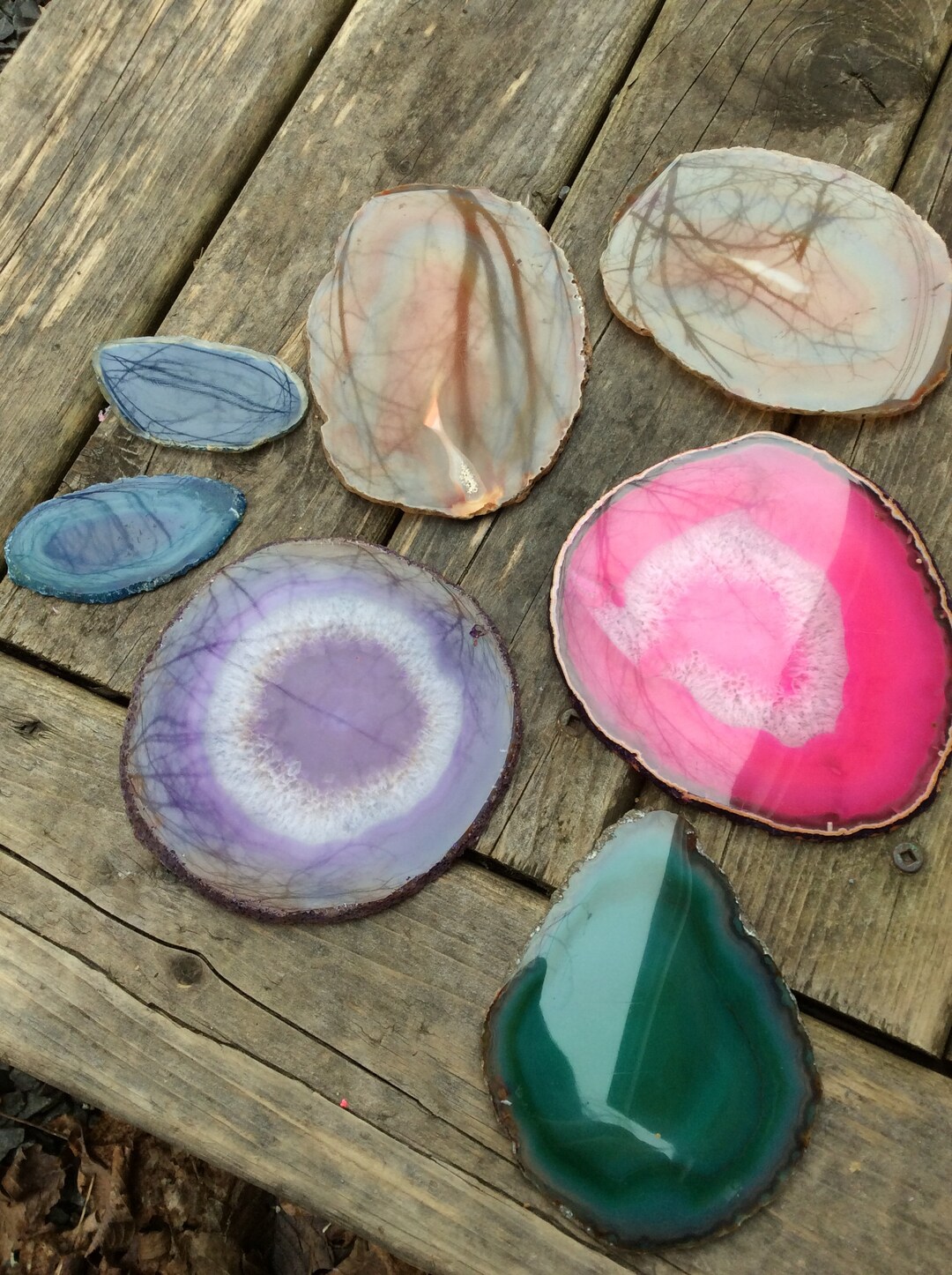 Vintage Quartz Geodes Art Crafts DIY Project Sliced Stones, Dyed Agate ...