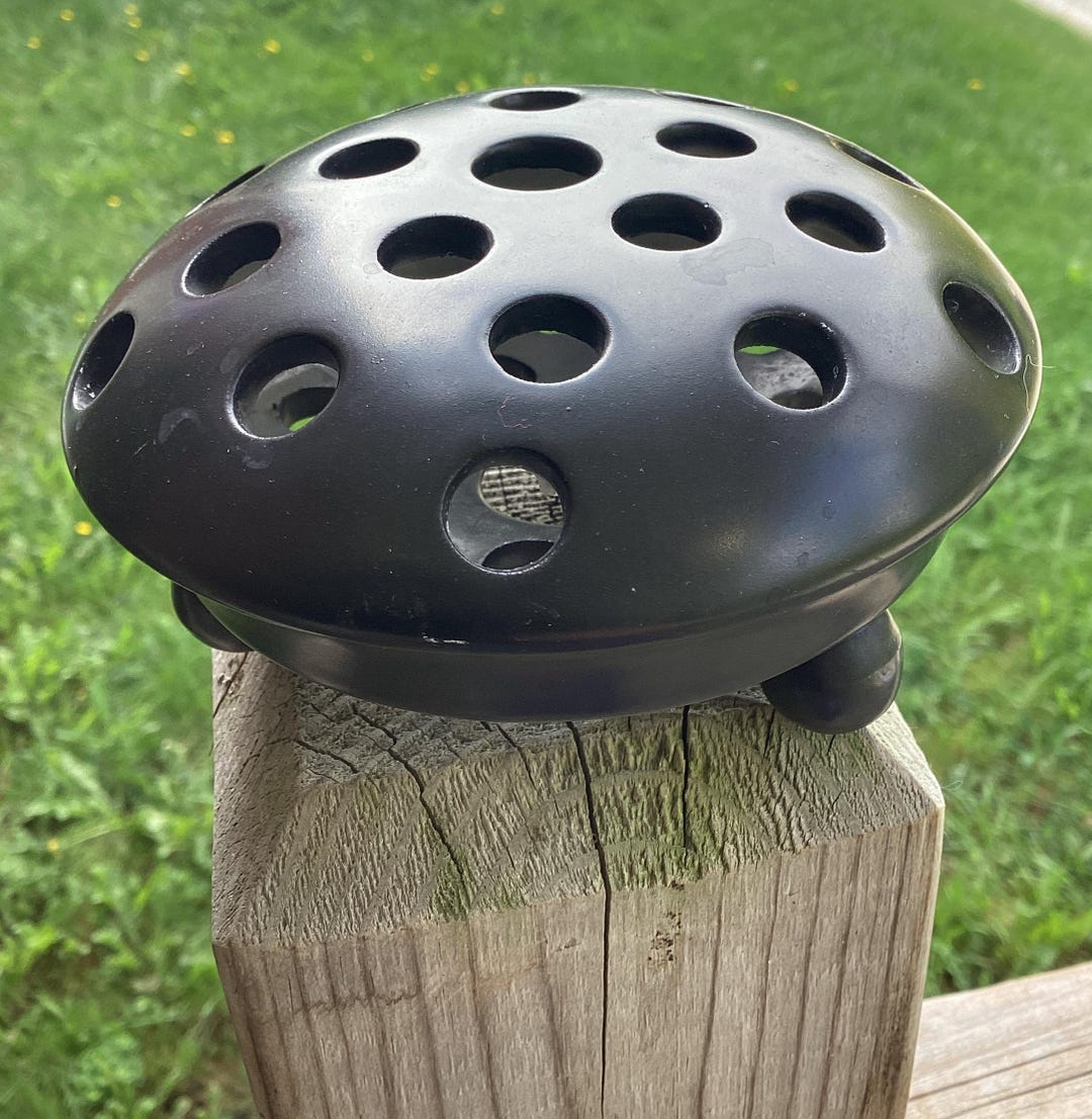 Vintage Flower Frogs Rare Black Ceramic Flower Arranger Designer ...