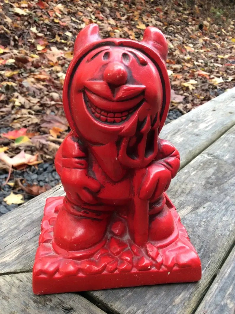 Vintage Rare Paula Ceramics Red Devil Penny Bank, Paula Red 1969 ...
