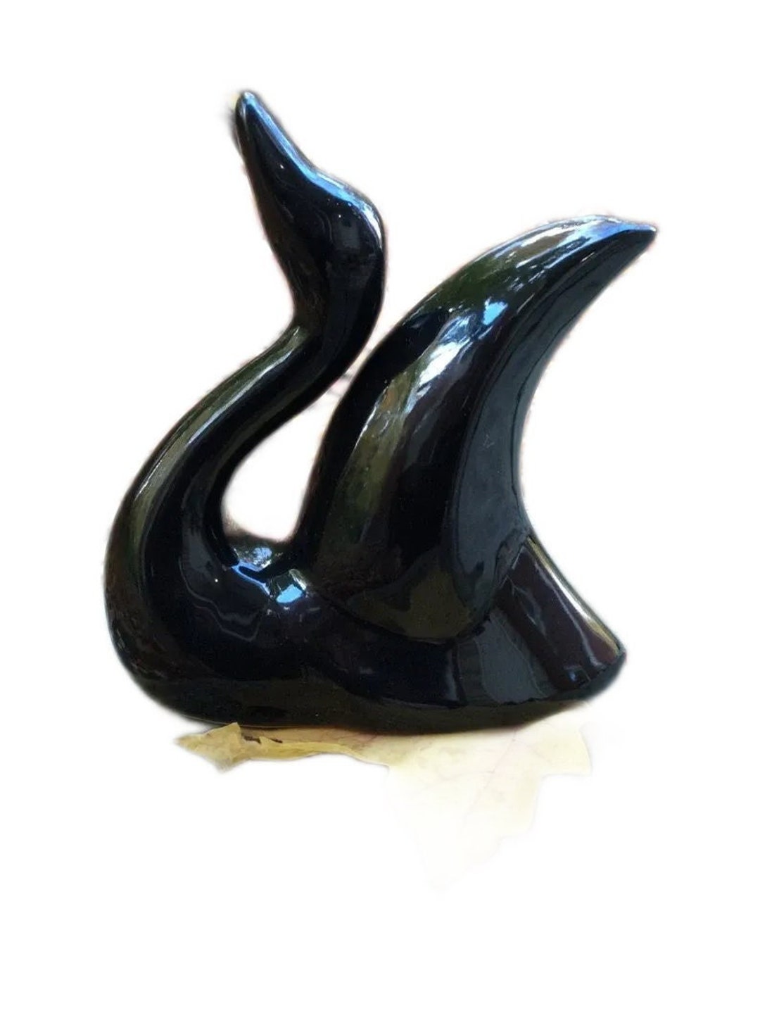 Vintage Black Swan Gothic Decor Art Deco Ceramic Figurine Pottery ...