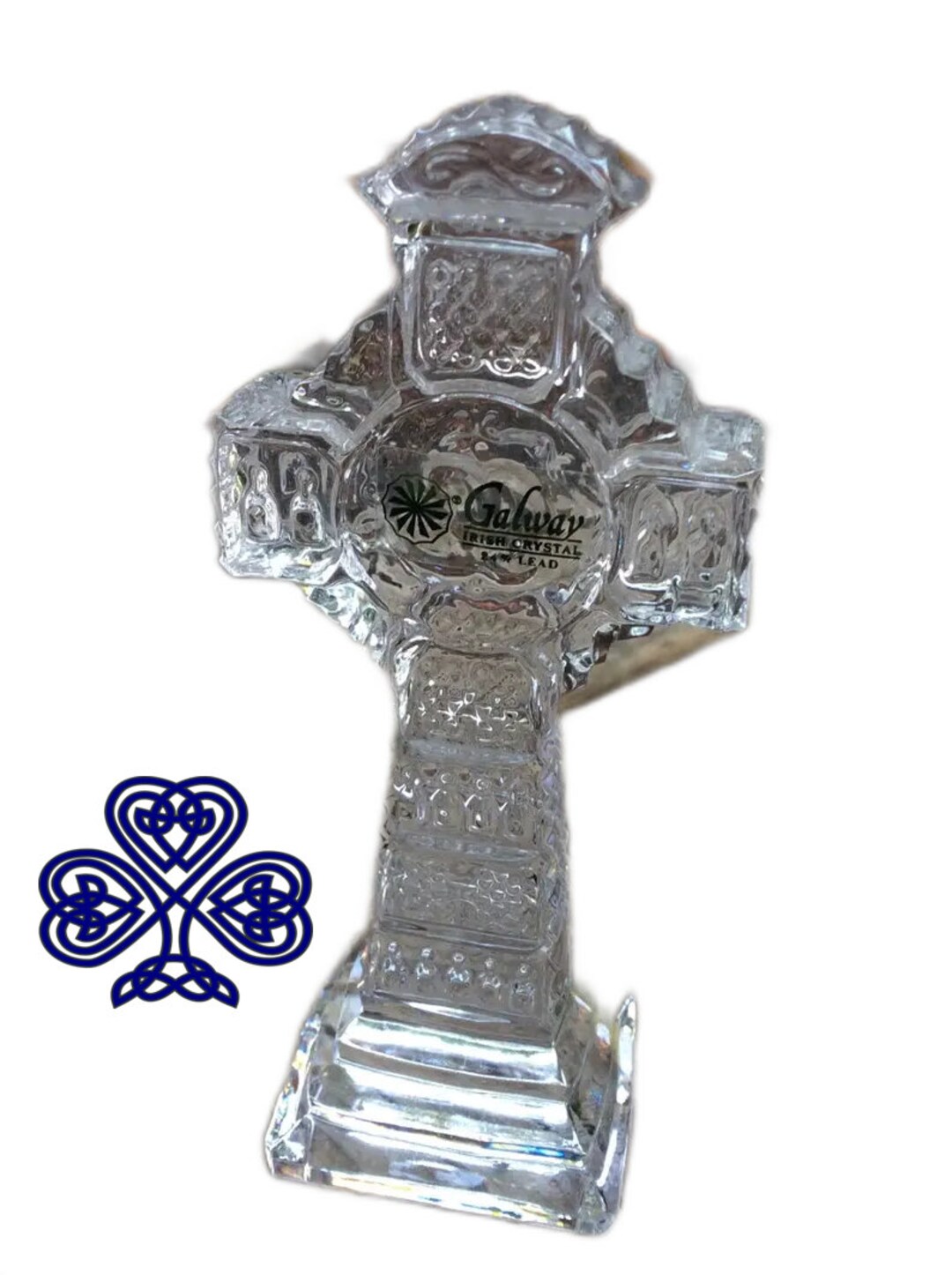 Vintage Galway Irish Crystal Glass Celtic Cross, St Patrick's Day 24% ...