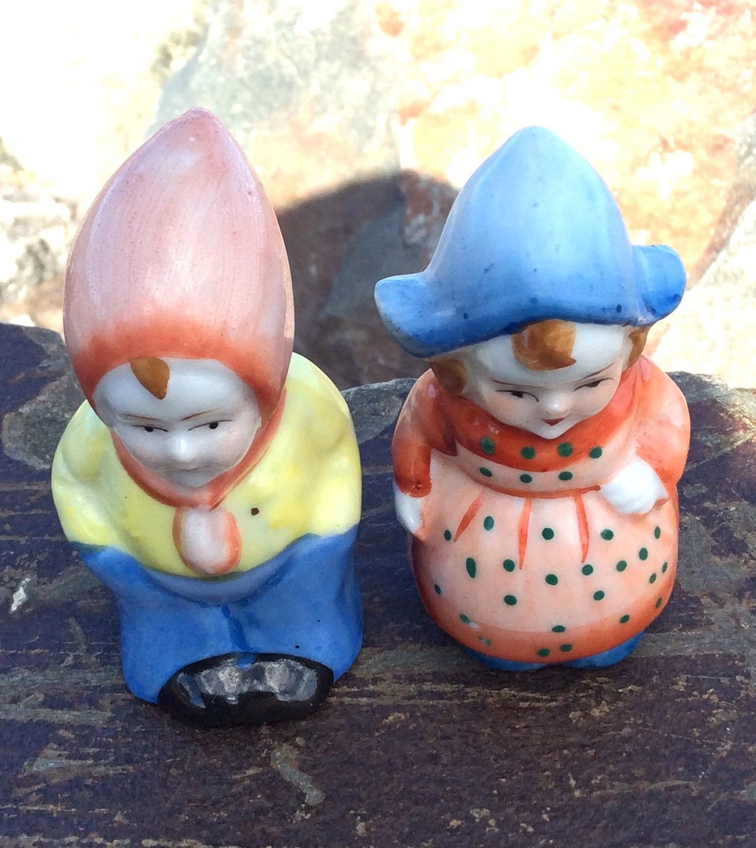 Vintage MCM Salt and Pepper Shakers Old Dutch Couple S and P Set ...