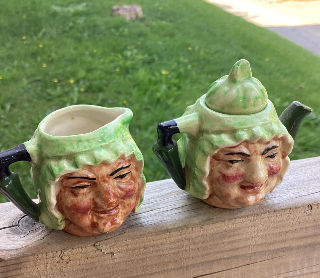 Artone Miniature Toby Teapot & Pitcher Set: English Figural ...