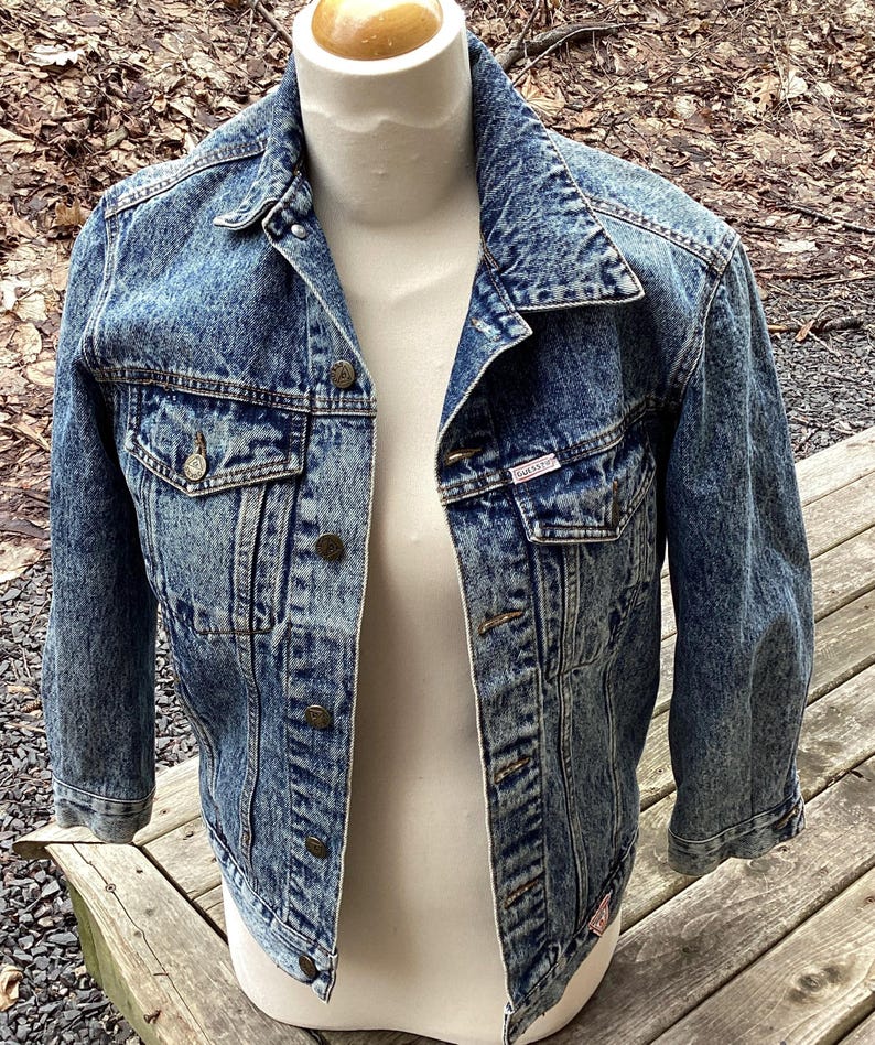 Vintage Guess Georges Marciano Denim Jacket: Acid Wash Trucker Style - Etsy