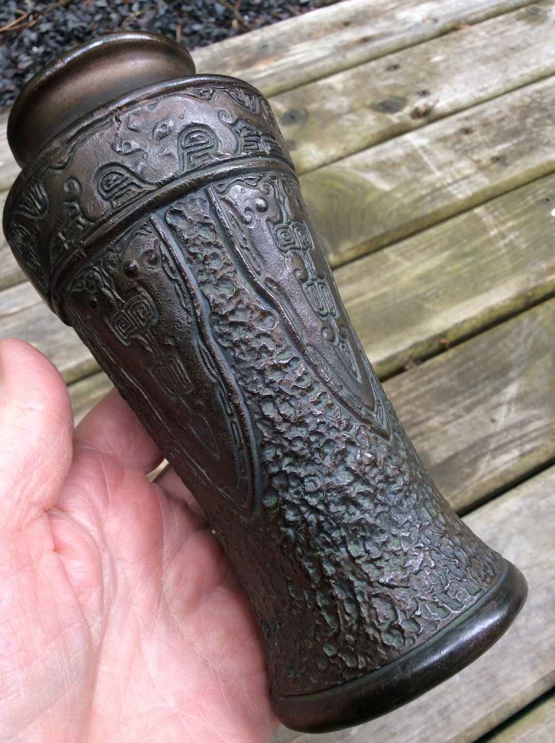 Vintage Goth Black Vase Japanese Tokanabe Ware Art Deco Halloween Decor ...