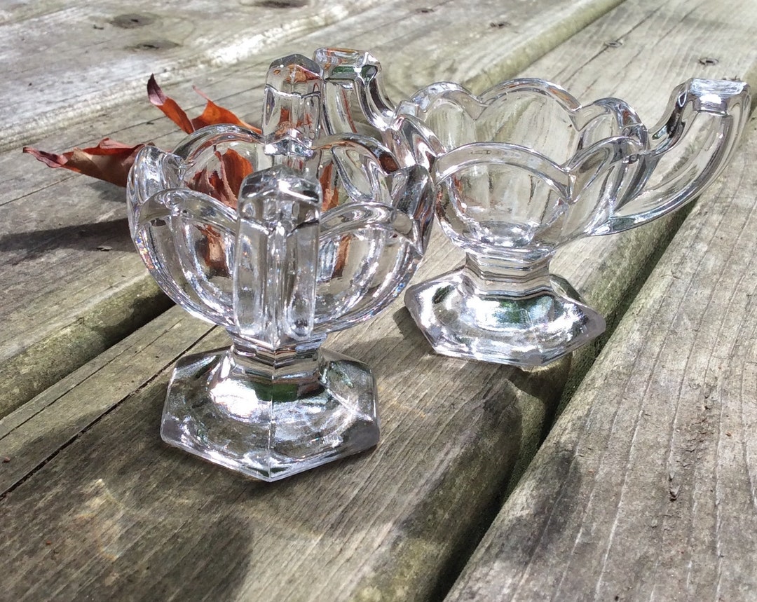 Vintage Glass Salt Cellars Salt Pots Midcentury Modern Trophy Christmas ...