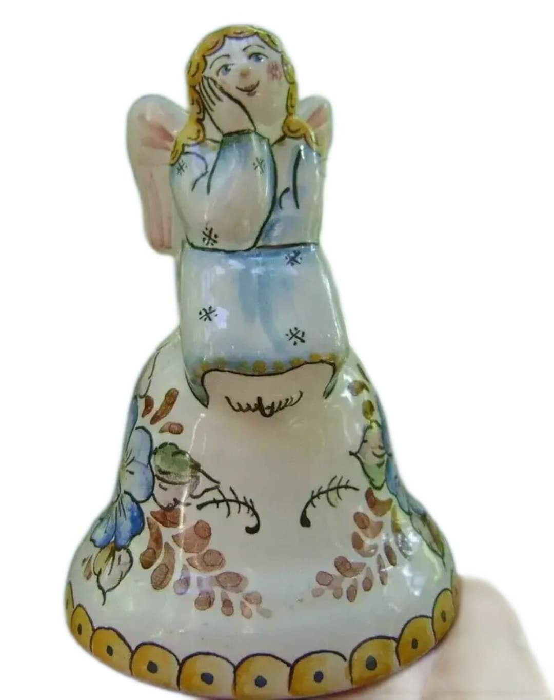 Vintage Pixie Faerie Whimsical Angel Ringing Bell Signed European ...