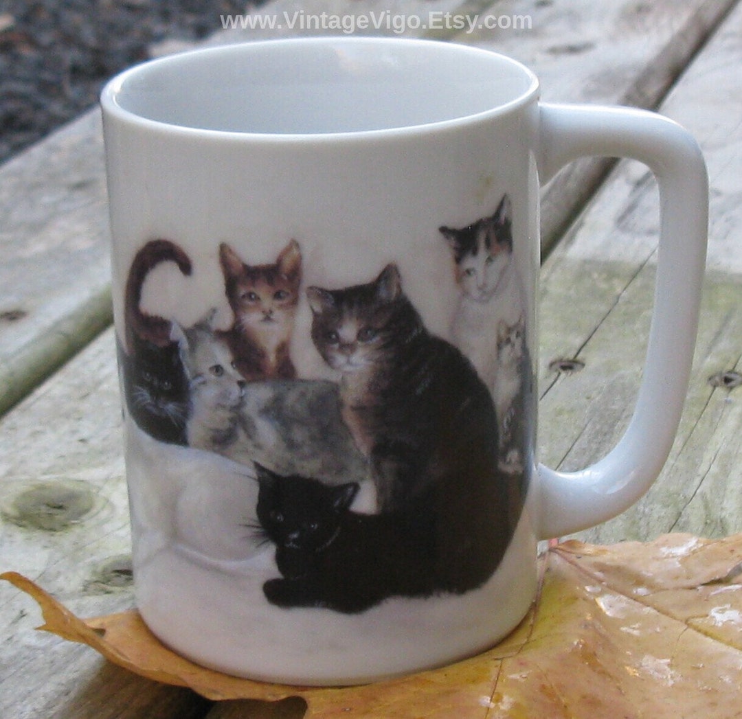 Vintage Tabby Cats Coffee Mugs Otagiri Designer Mug Liliane Baron ...