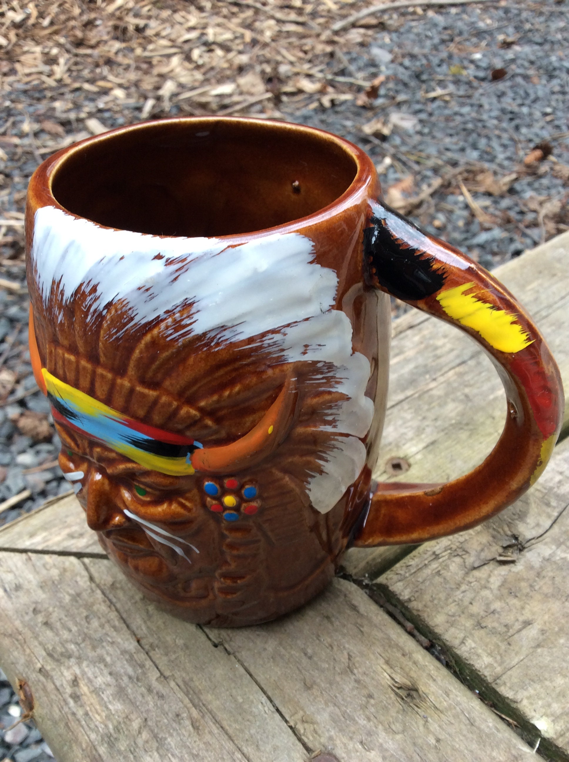 Vintage American Indian Chief Mug Vintage First Nations | Etsy