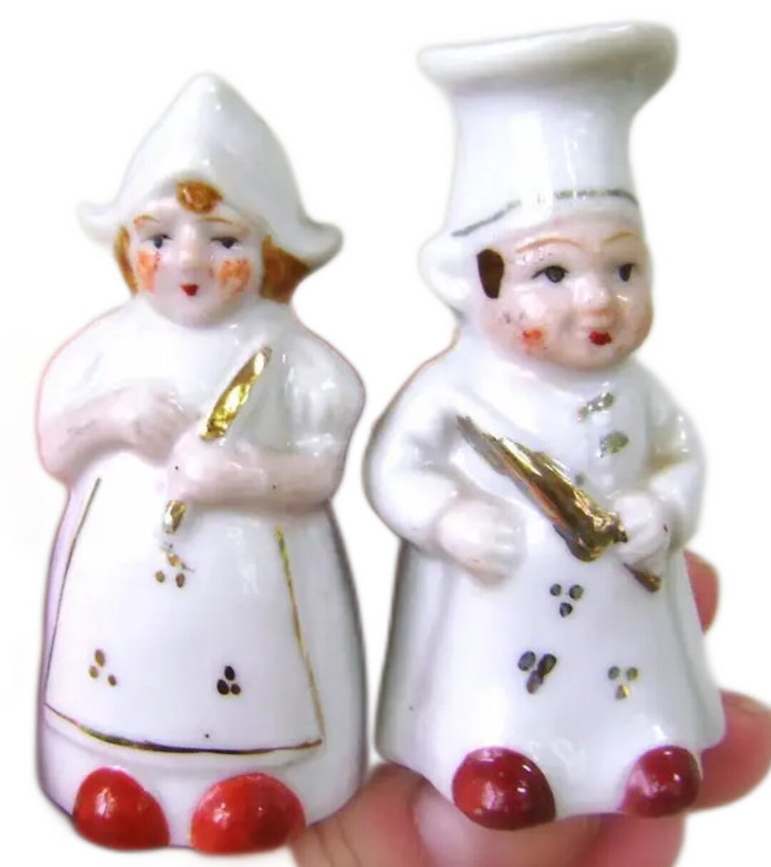 Vintage Salt and Pepper Shakers Holland Dutch Chef Baker Couple S P ...
