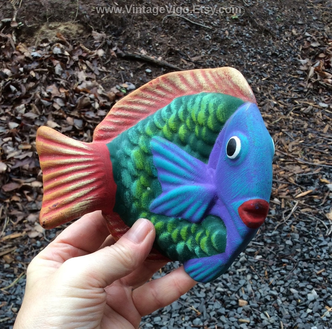Vintage Tropical Wall Fish ON SALE, Retro Wall Art Colorful 3D Fish ...