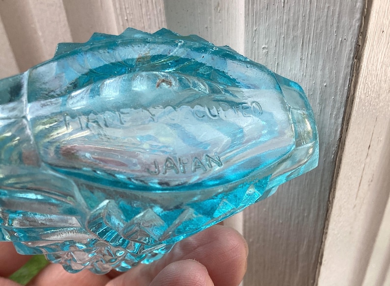 Vintage Aqua Blue Glass Perfume Bottle Art Deco Scented Apothecary ...