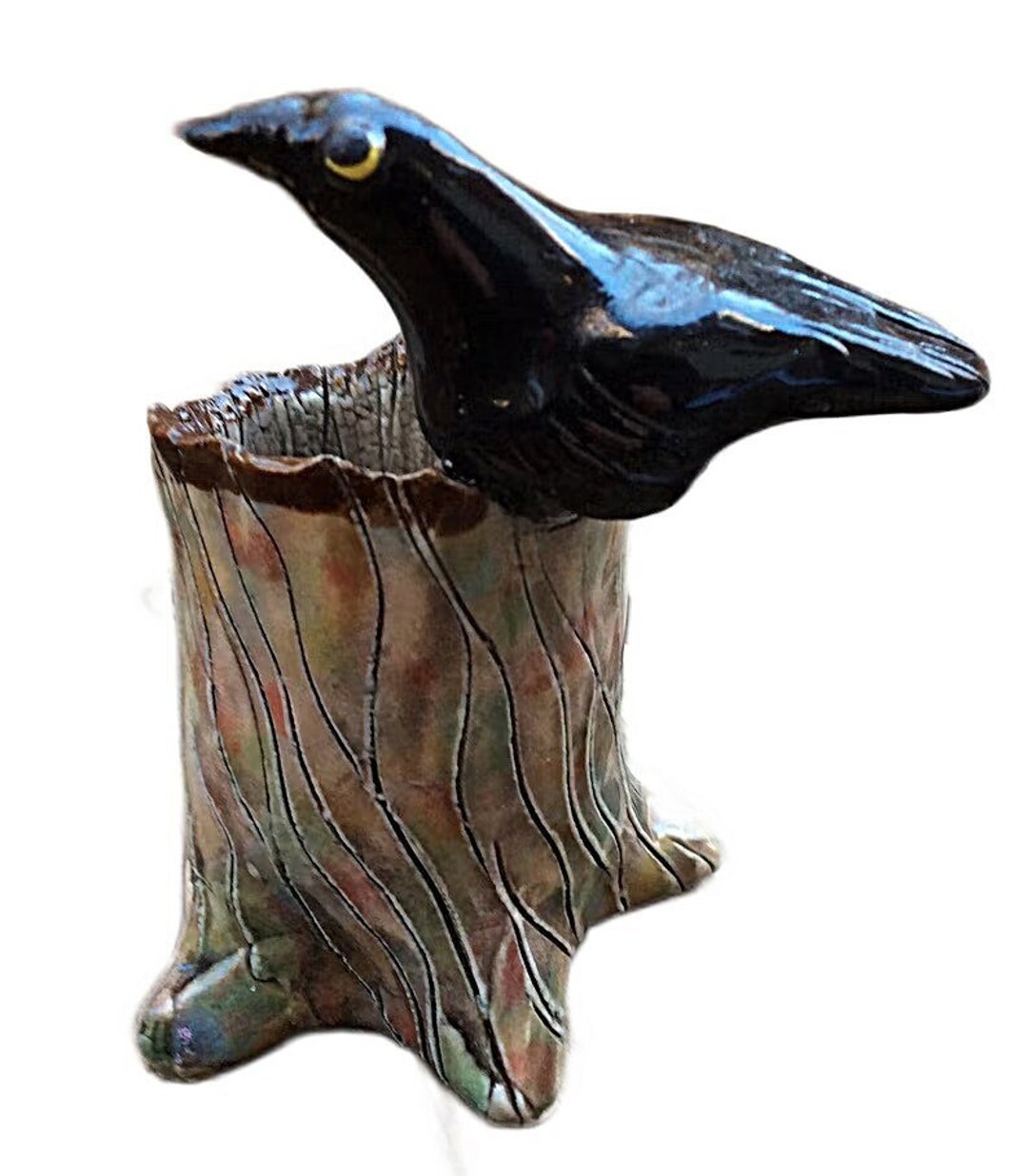 Vintage Handmade Gothic Black Raven Crow Toothpick Holder, Retro D & J ...