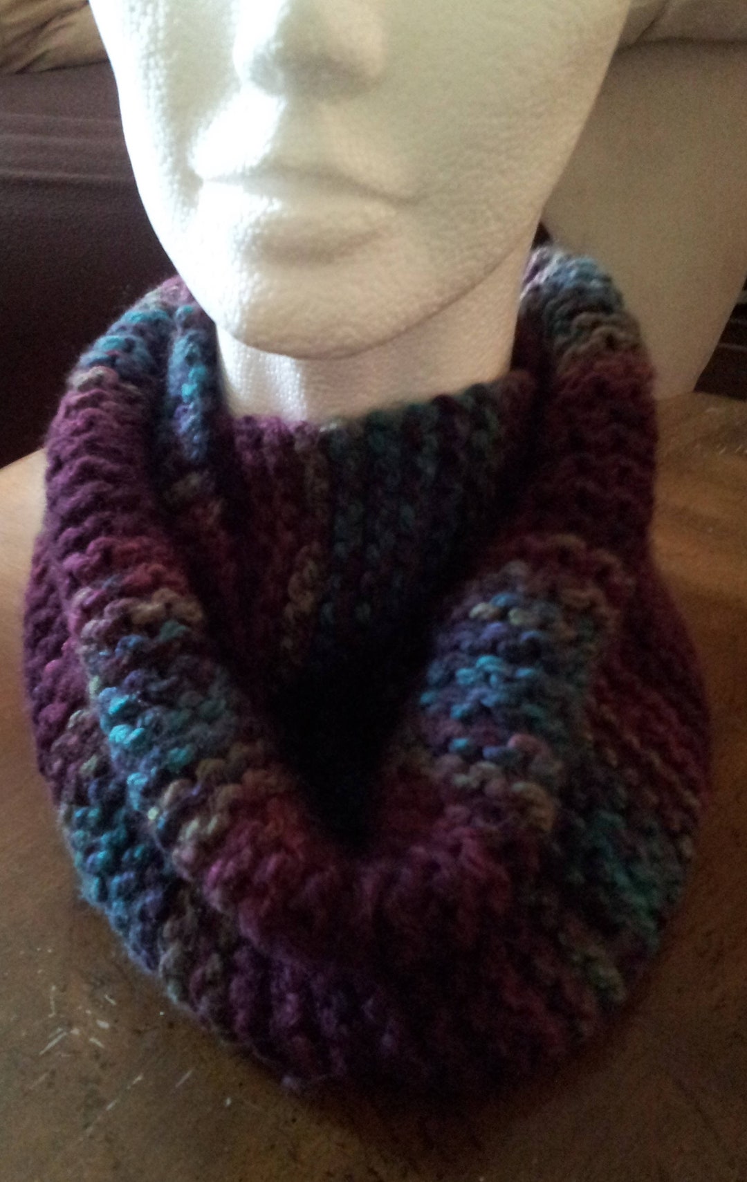 Infinity Cowl Muffler Scarf Color Mulberry Bush 100% Acrylic Adult Cowl ...