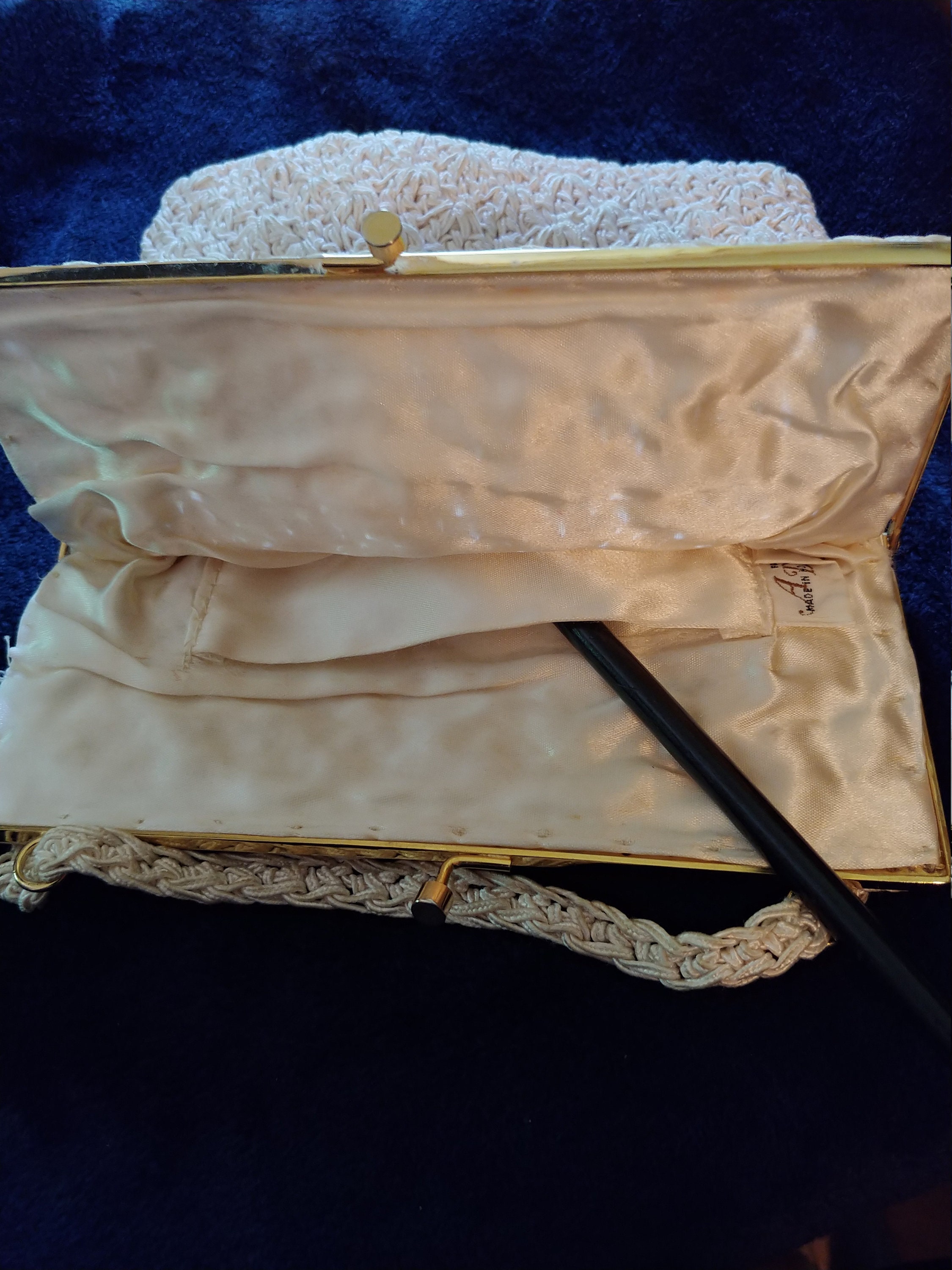 ADG Crochet Evening Convertible Shoulder Bag off White Handbag Everyday ...