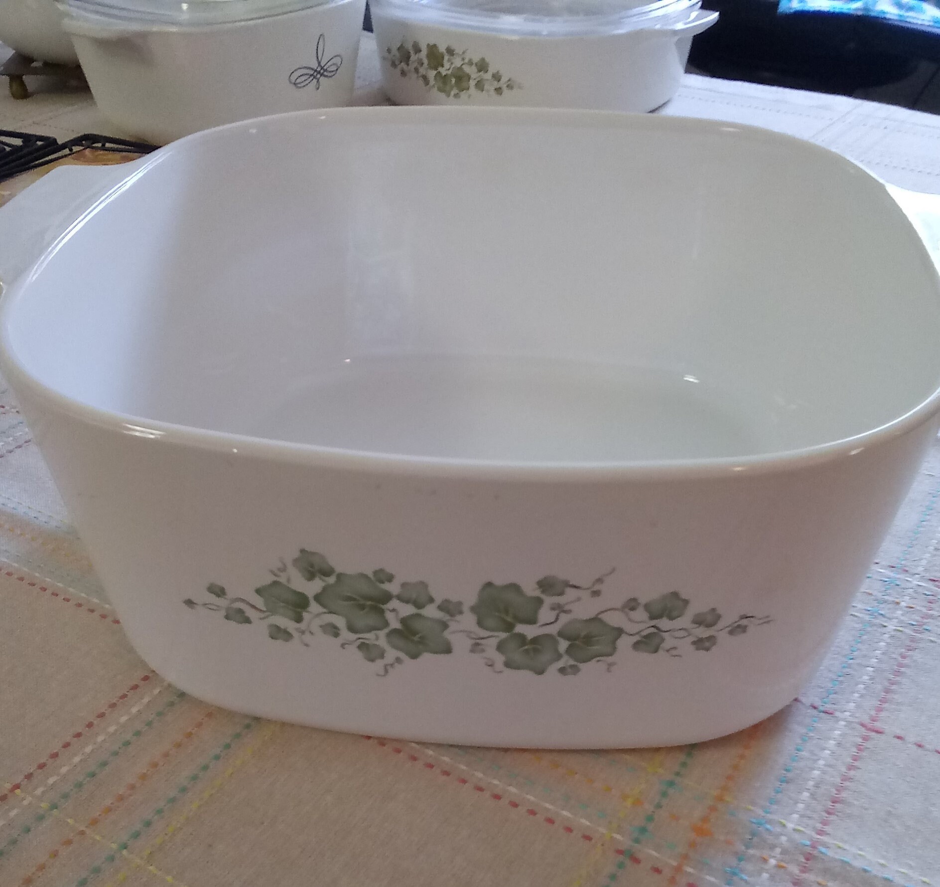 Corning Ware Holiday Dining Calloway Green Ivy 5 Qt Casserole With 1964 ...