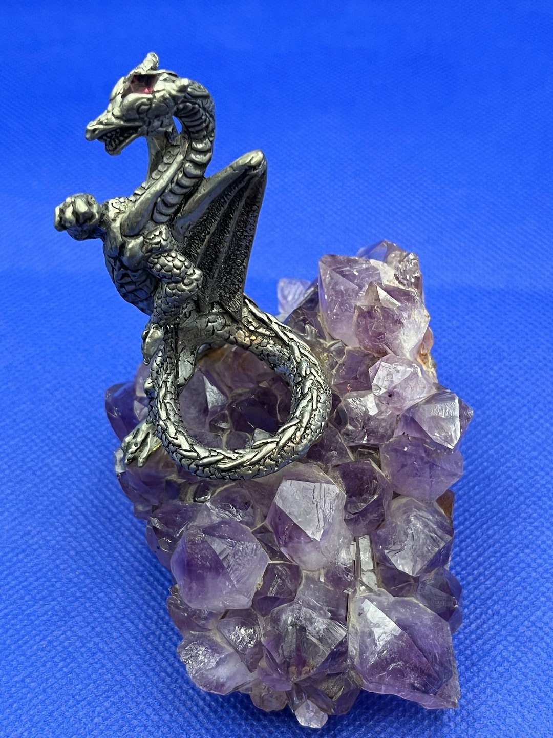 Amethyst Pewter Dragon Figurine Intricate Sculpture Fantasy Pewter ...