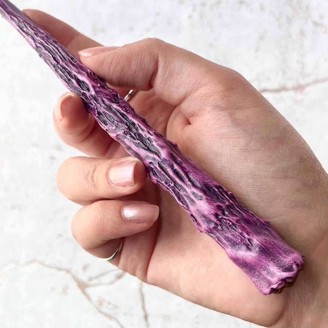 Pink Textured Handmade Wand With Gold Cluster Detail - Etsy