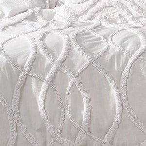 3 Pcs Wave Tufted Cotton Duvet Cover Set Duvet Bedding Set - Etsy