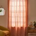 1 Panel Tufted Curtain for Living Room, Boho Textured Rust Curtain for ...
