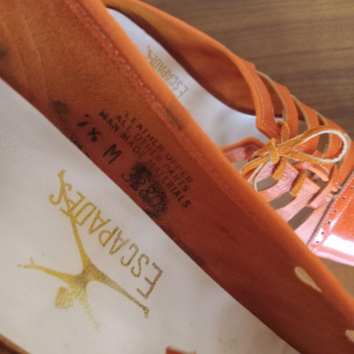 Vintage 60's Bright Orange Mod Cut Out Flats by Escapades - Etsy