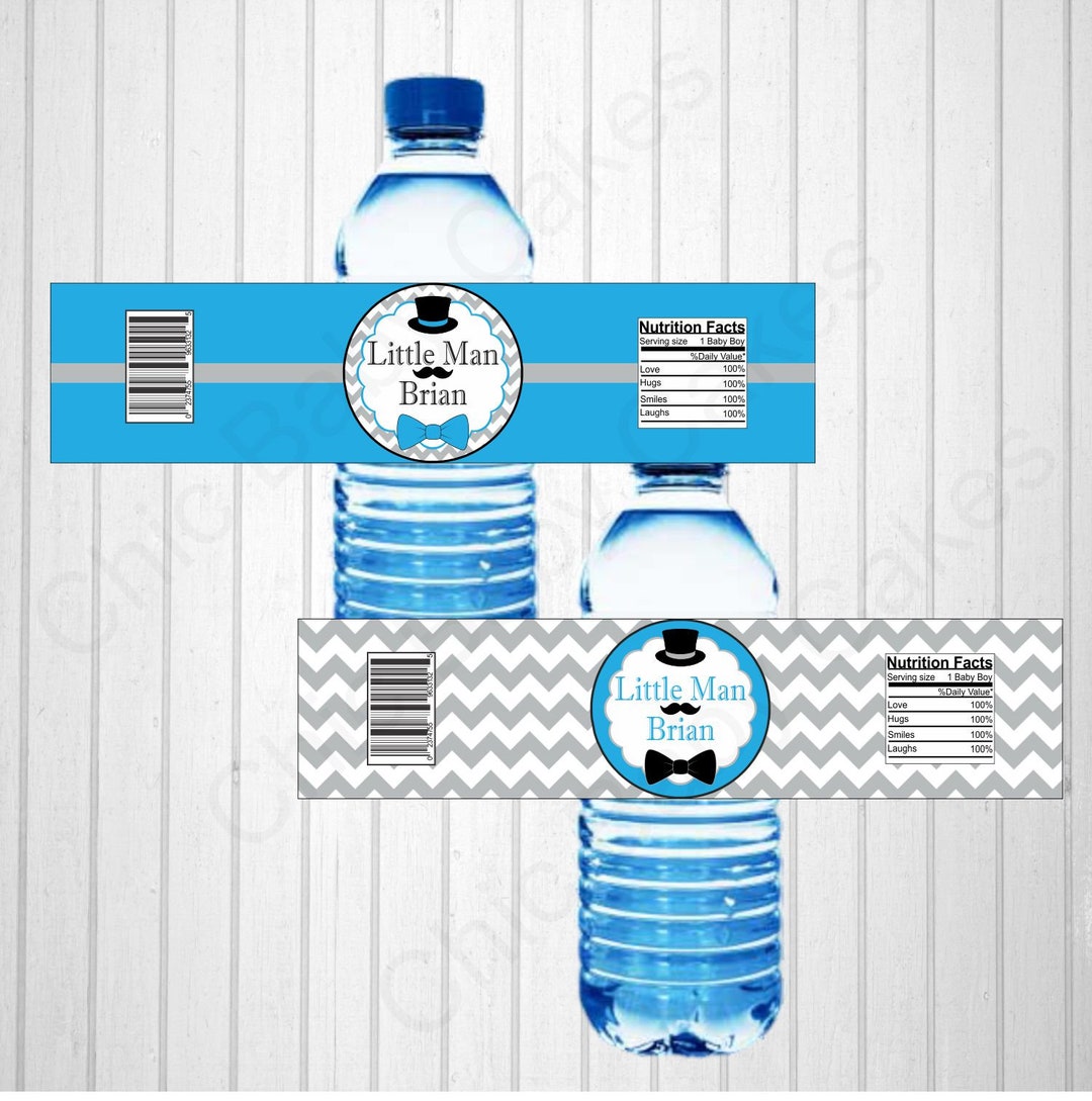 Printable Little Man Water Bottle Labels for Baby Shower or - Etsy