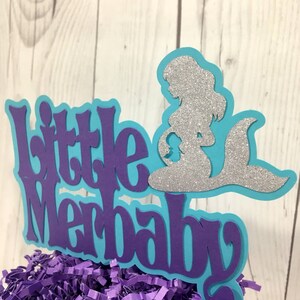 Little Merbaby, Mermaid Cake Topper for a Girl Baby Shower, Lavender ...