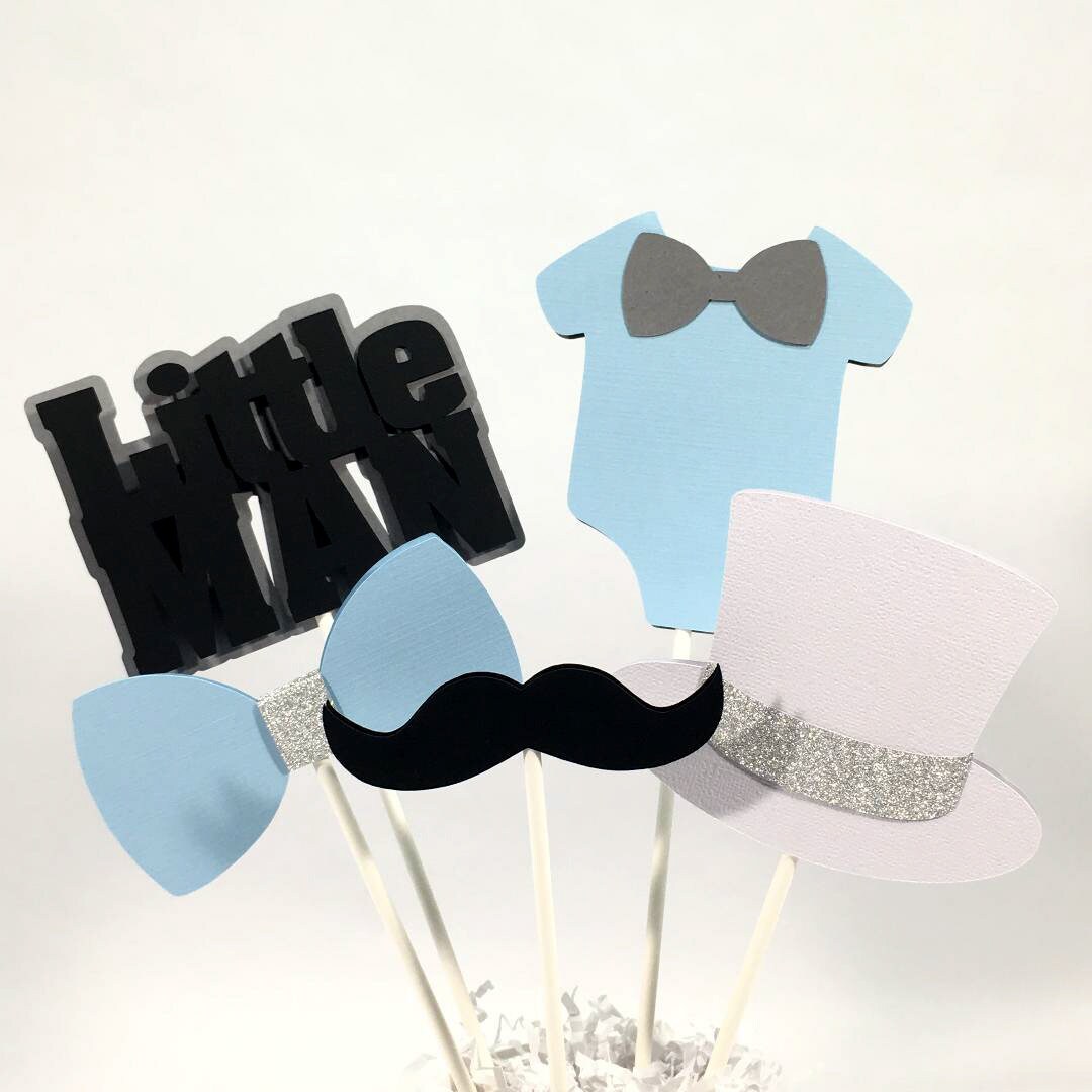 Little Man Table Centerpiece Sticks, Little Man Baby Shower Decorations ...