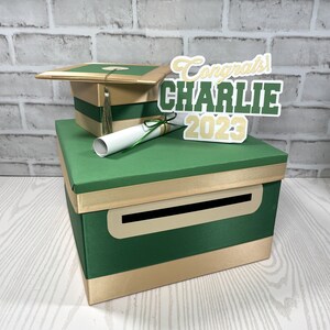 Graduation Party Card Box for Any Year, 10x10 Green Base - Etsy