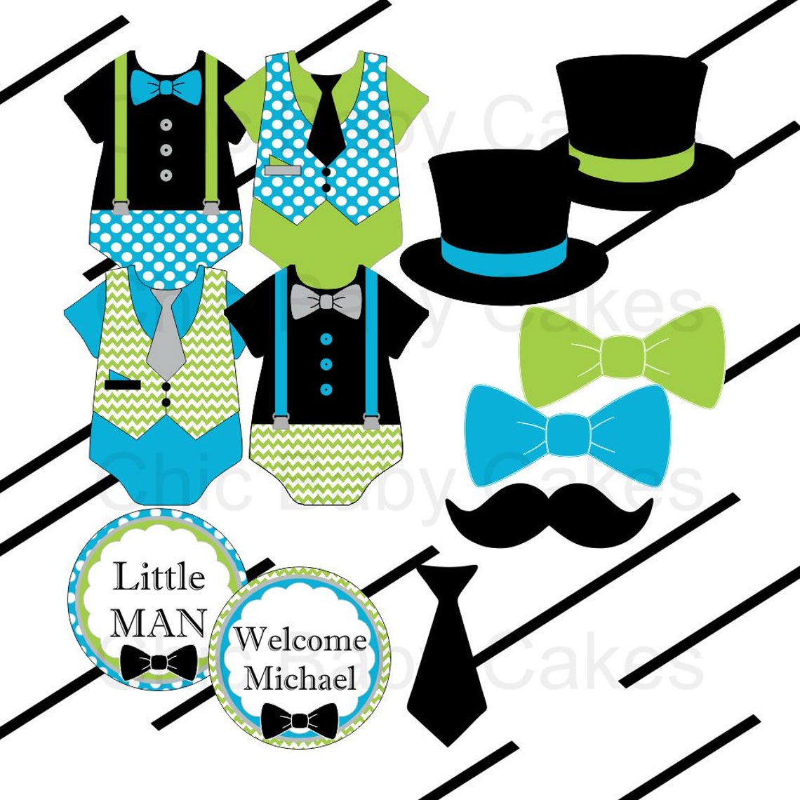 Printable Little Man Baby Shower Decorations Pack Little Man | Etsy