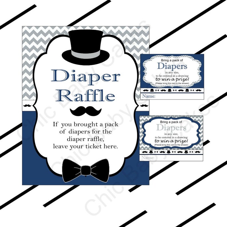 Printable Little Man Baby Shower Invitation Diaper Raffle - Etsy