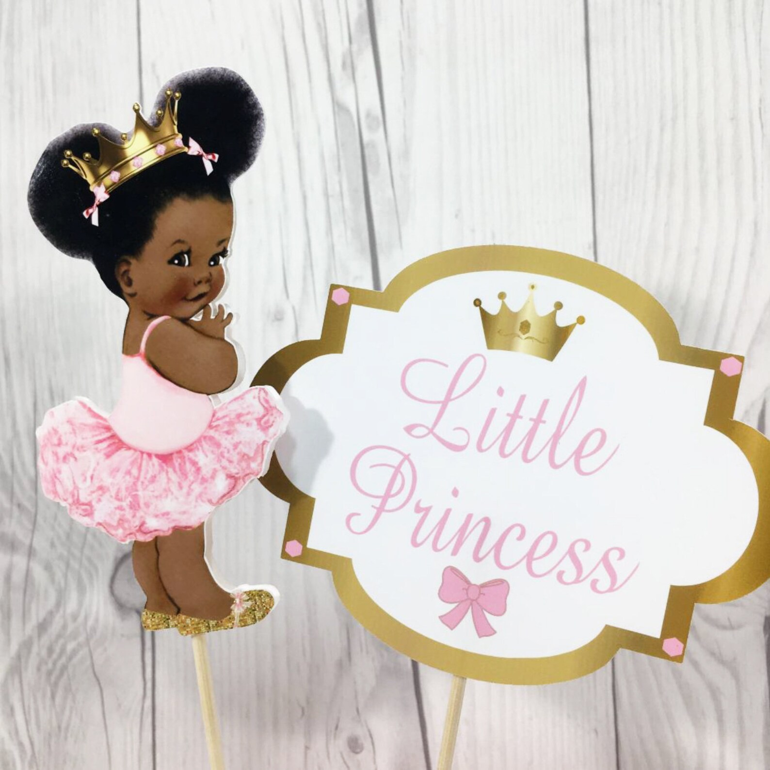 Pink and Gold Little Princess Centerpiece Toppers - Etsy