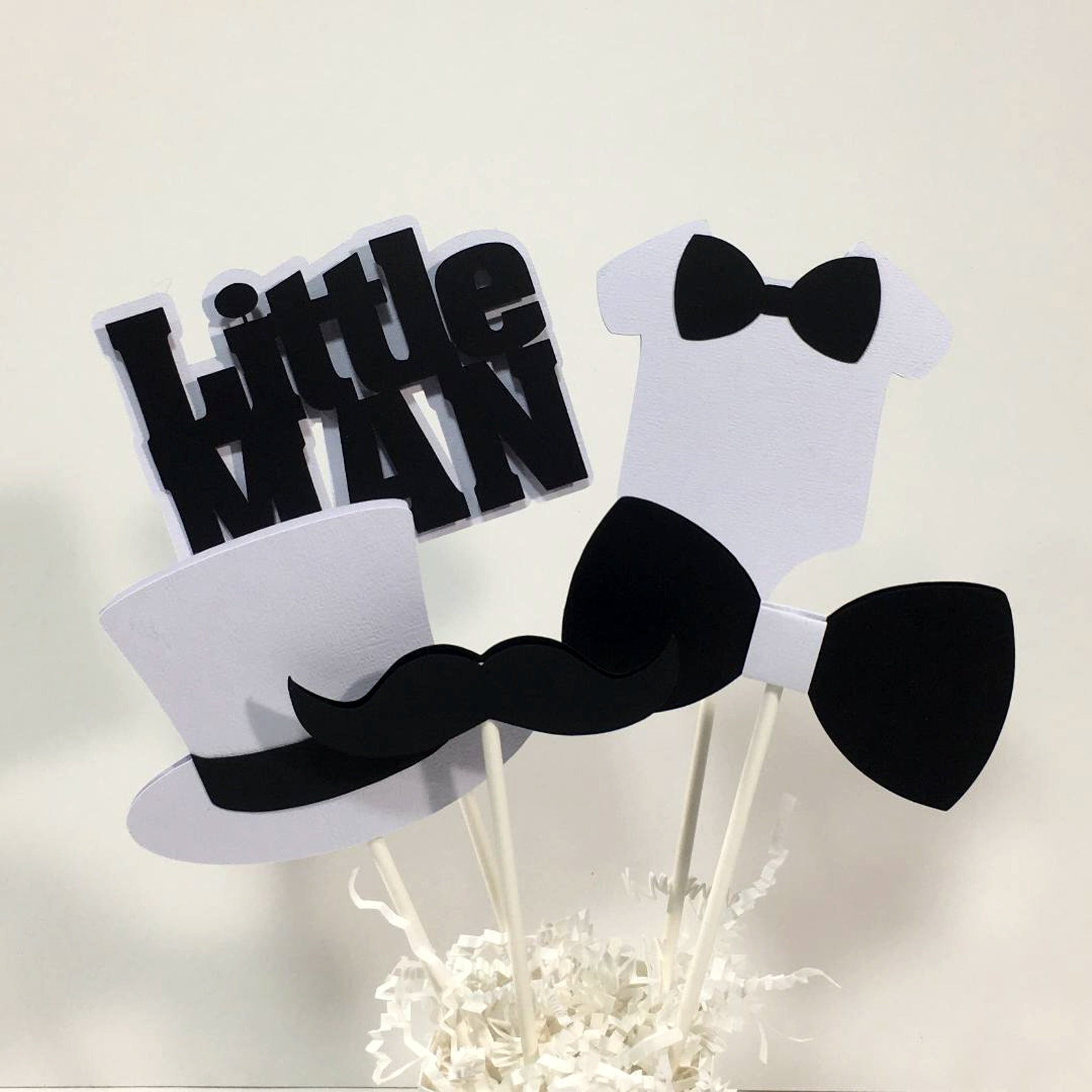 Little Man Table Centerpiece Sticks, Little Man Baby Shower Decorations ...